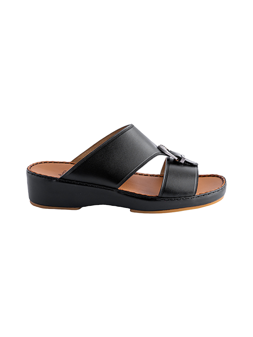 Buy Traditional Arabic Sandals with Nickel-brushed Buckle | aLmandoos